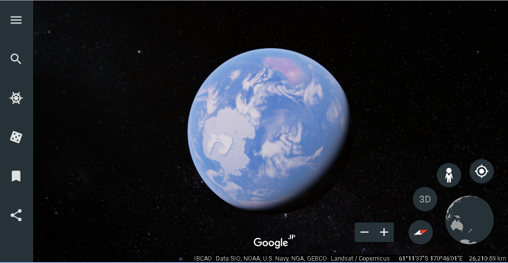 Google Earth Web版がリニューアルされたようです – FRONT