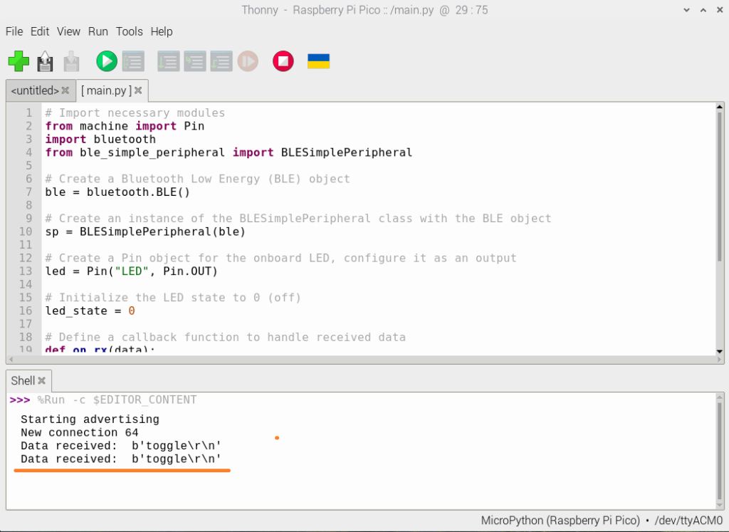 Pi Pico W でBluetooth Low Energy（BLE）を試してみる – FRONT